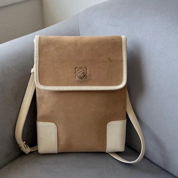 Loewe | Bags | Loewe Tan And Cream Shoulder Bag | Poshmark